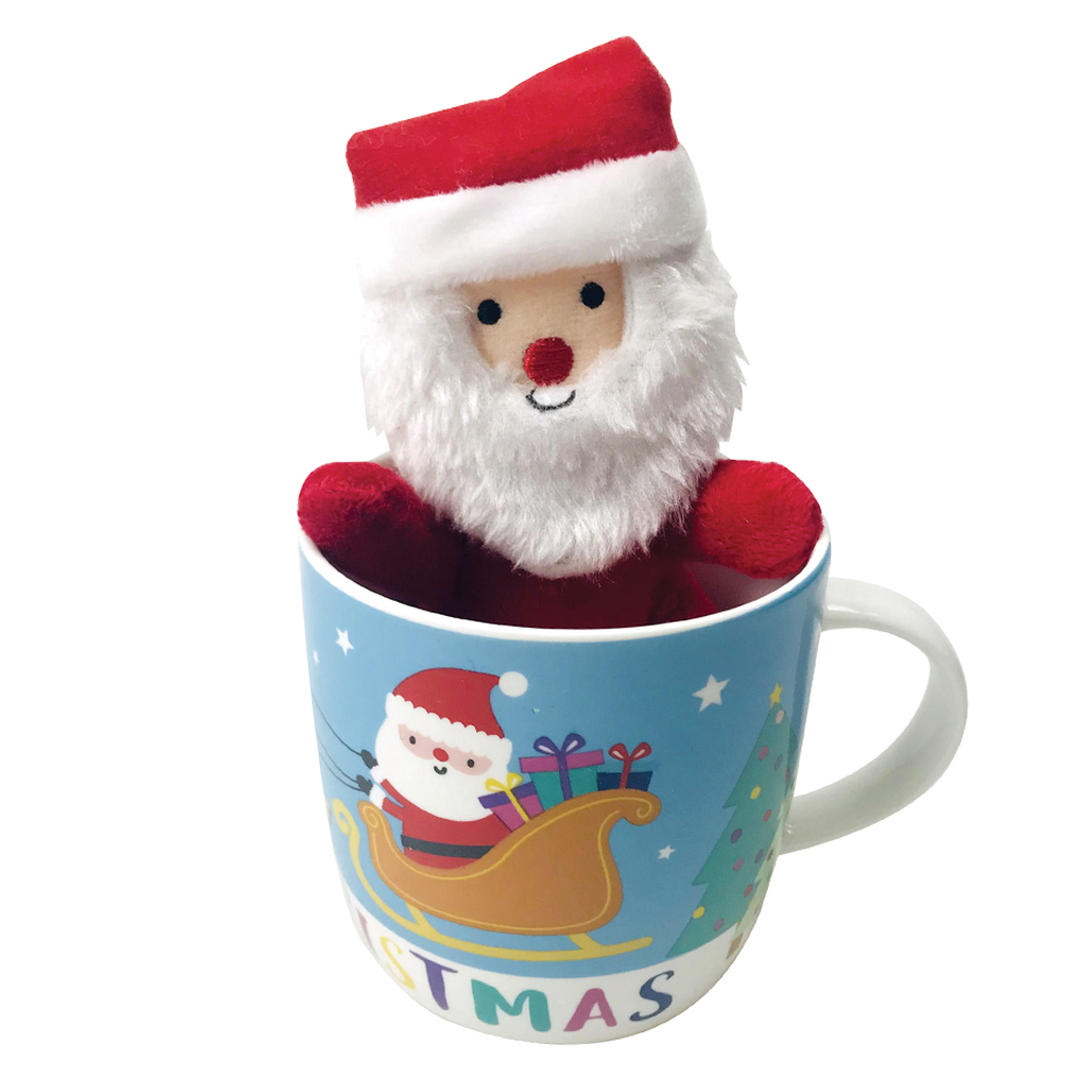 Christmas Novelty Mug Ceramic Tea Coffee Cup with Plush Toy KK Teacher ...