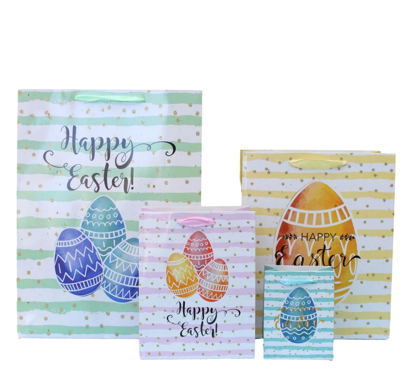 6/12pcs Easter Gift Bags Bunny Eggs Cardboard Paper Party Loot Favors S ...
