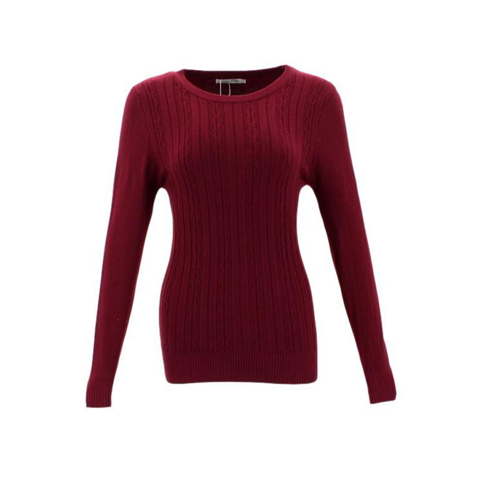 FIL Women's Ladies Knitted Crew Neck Jumper Sweater Knitwear Pullover ...