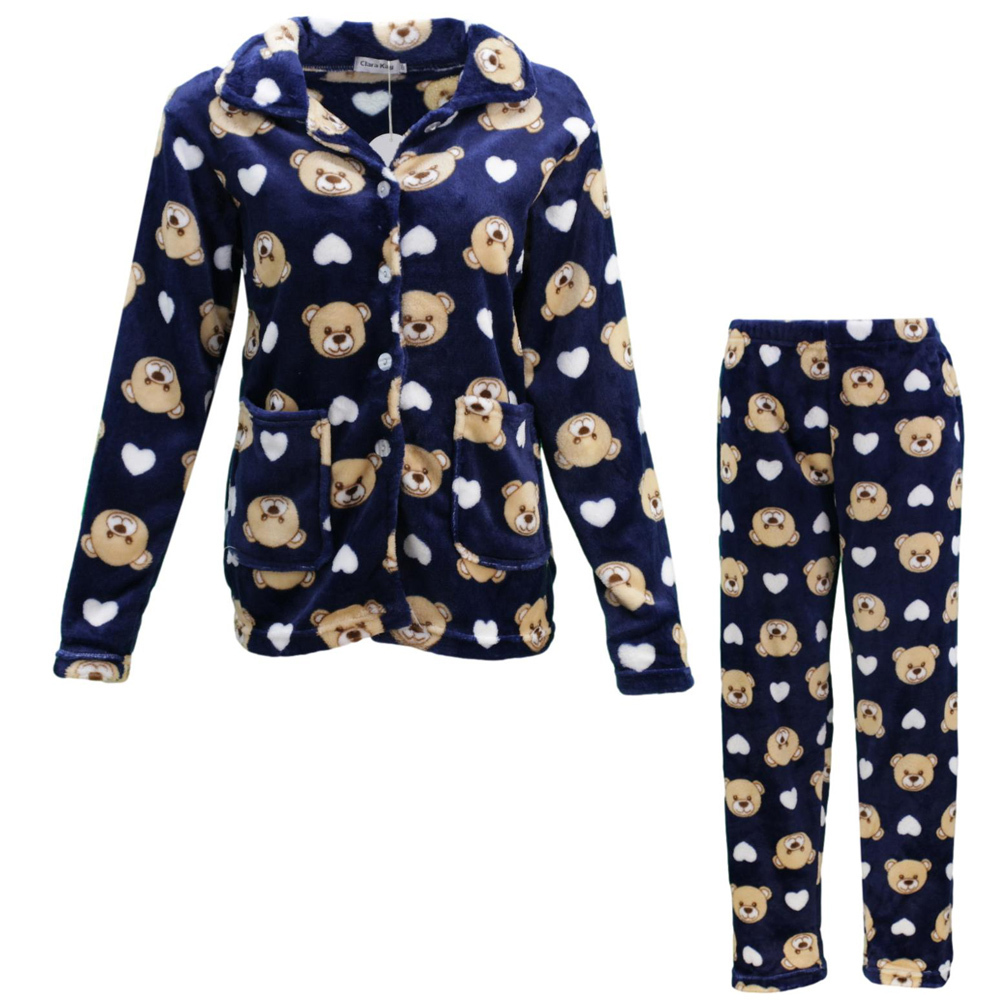 Women's Supersoft Pyjama Plush Loungewear Fleece Sleepwear Pajamas Set ...