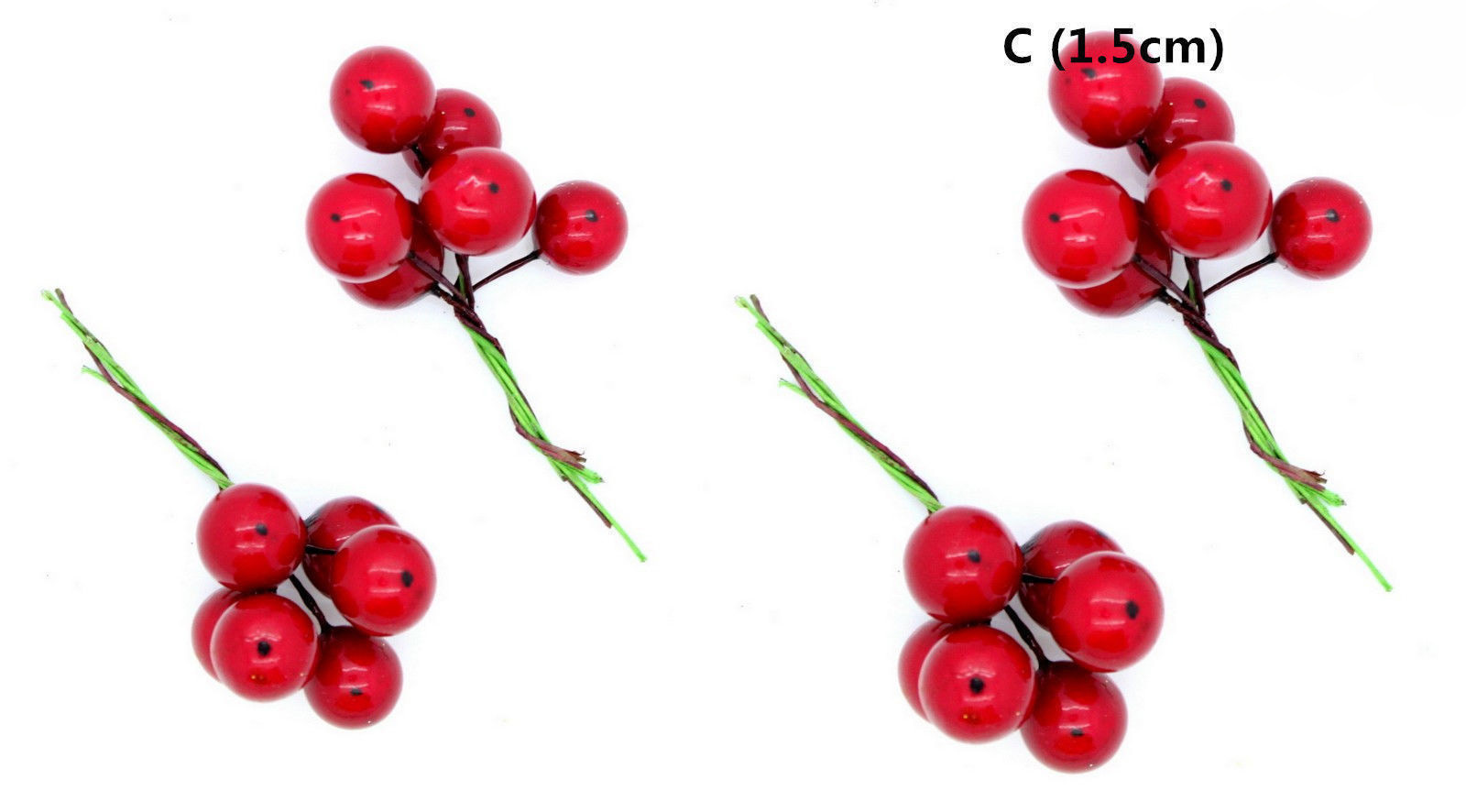 12x Christmas XMAS Red Berry Cranberry Picks Stems Wreath Home ...